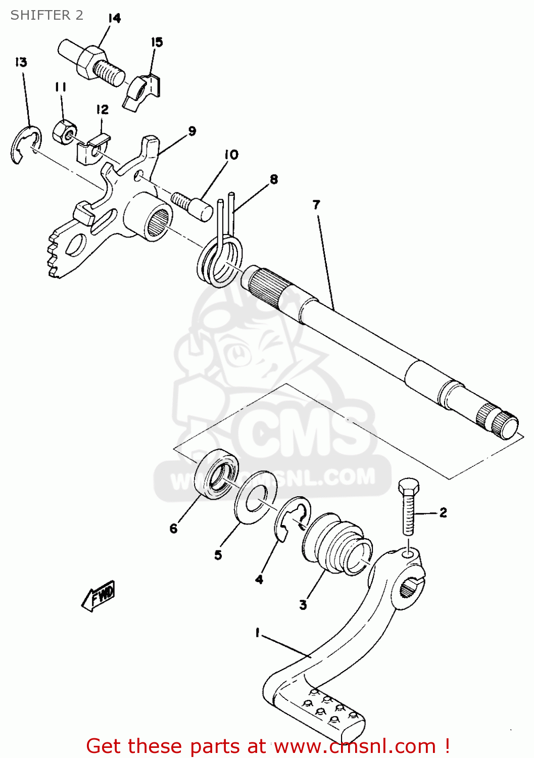Yamaha MX250 1975 USA SHIFTER 2 - buy original SHIFTER 2 spares online