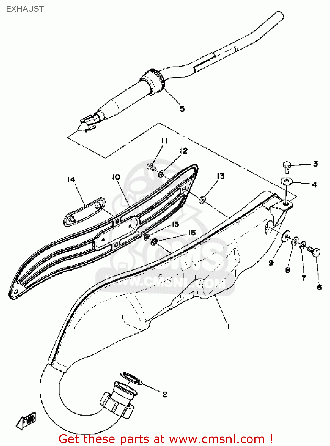 Yamaha MX80 1981 (B) USA EXHAUST - buy original EXHAUST spares online
