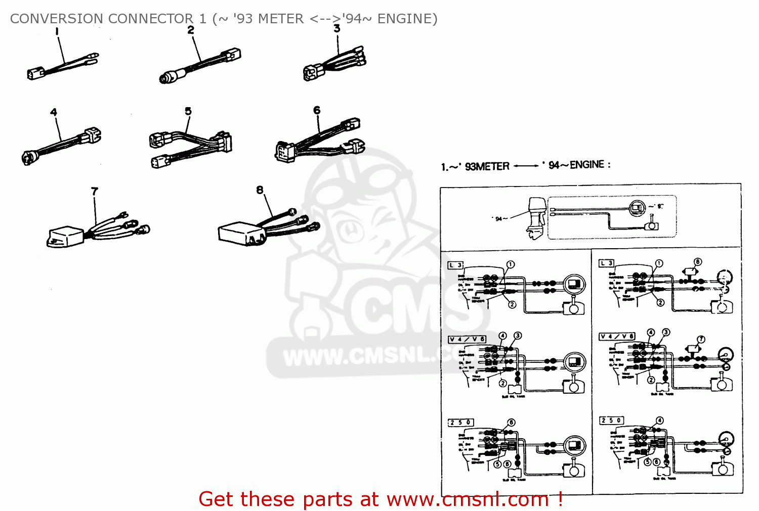 Yamaha OUTBOARD RIGGING 1994-1996 parts lists and schematics