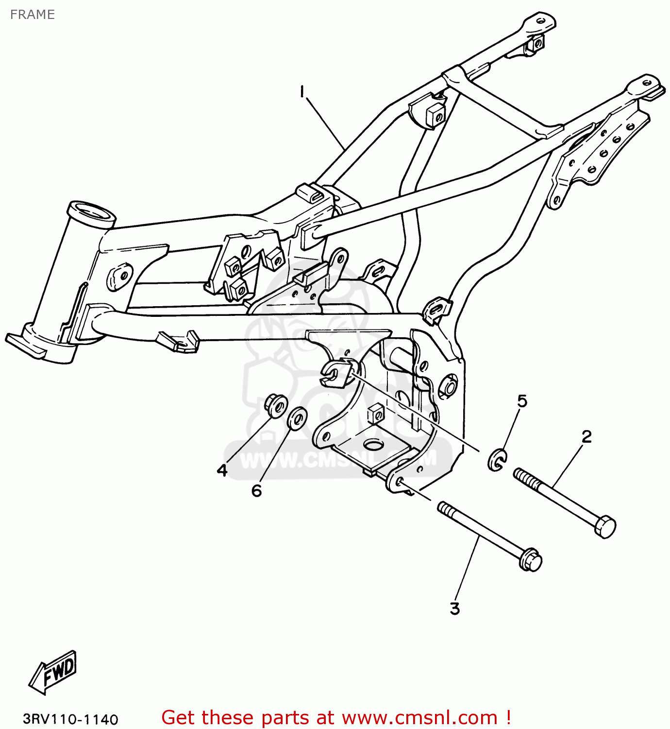 Yamaha PW80 2002 (2) USA FRAME - buy original FRAME spares online