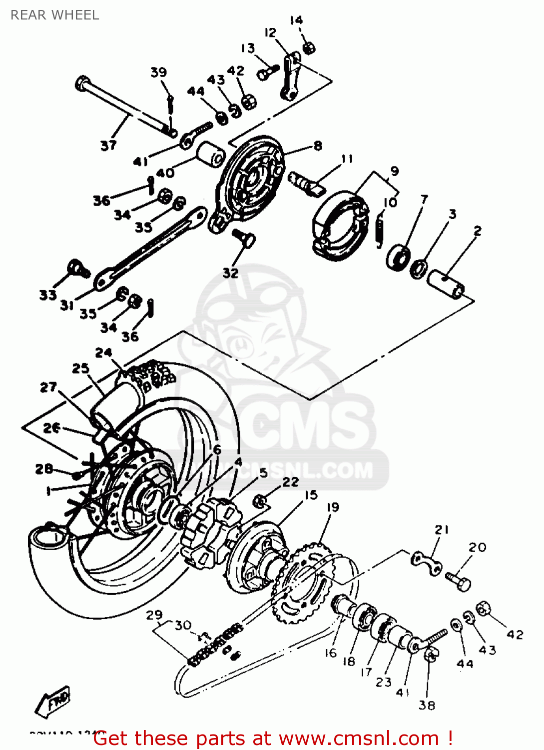 Yamaha PW80 YZINGER 1991 (M) USA REAR WHEEL - buy original REAR WHEEL ...