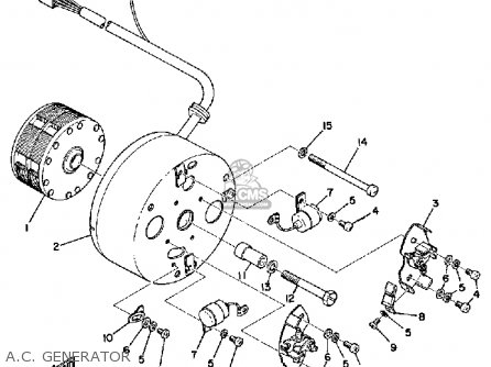 Yamaha Yamaha RD125 1975 USA parts lists and schematics