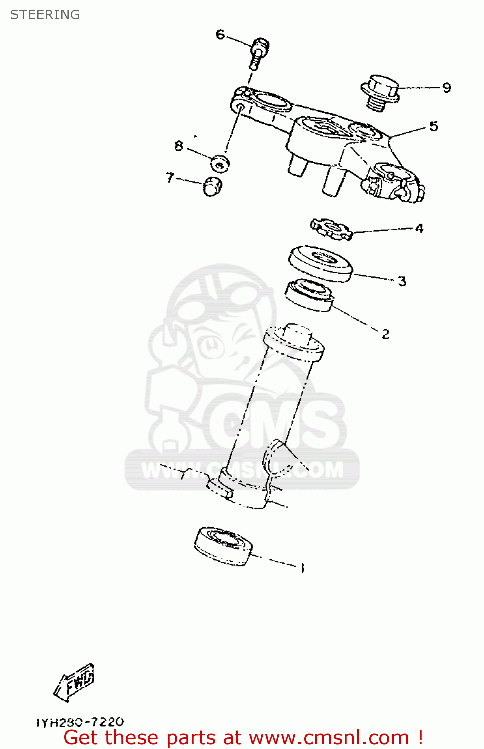 Yamaha RD350LC 1988 2UA ITALY 282UA-354S1 STEERING - buy original ...