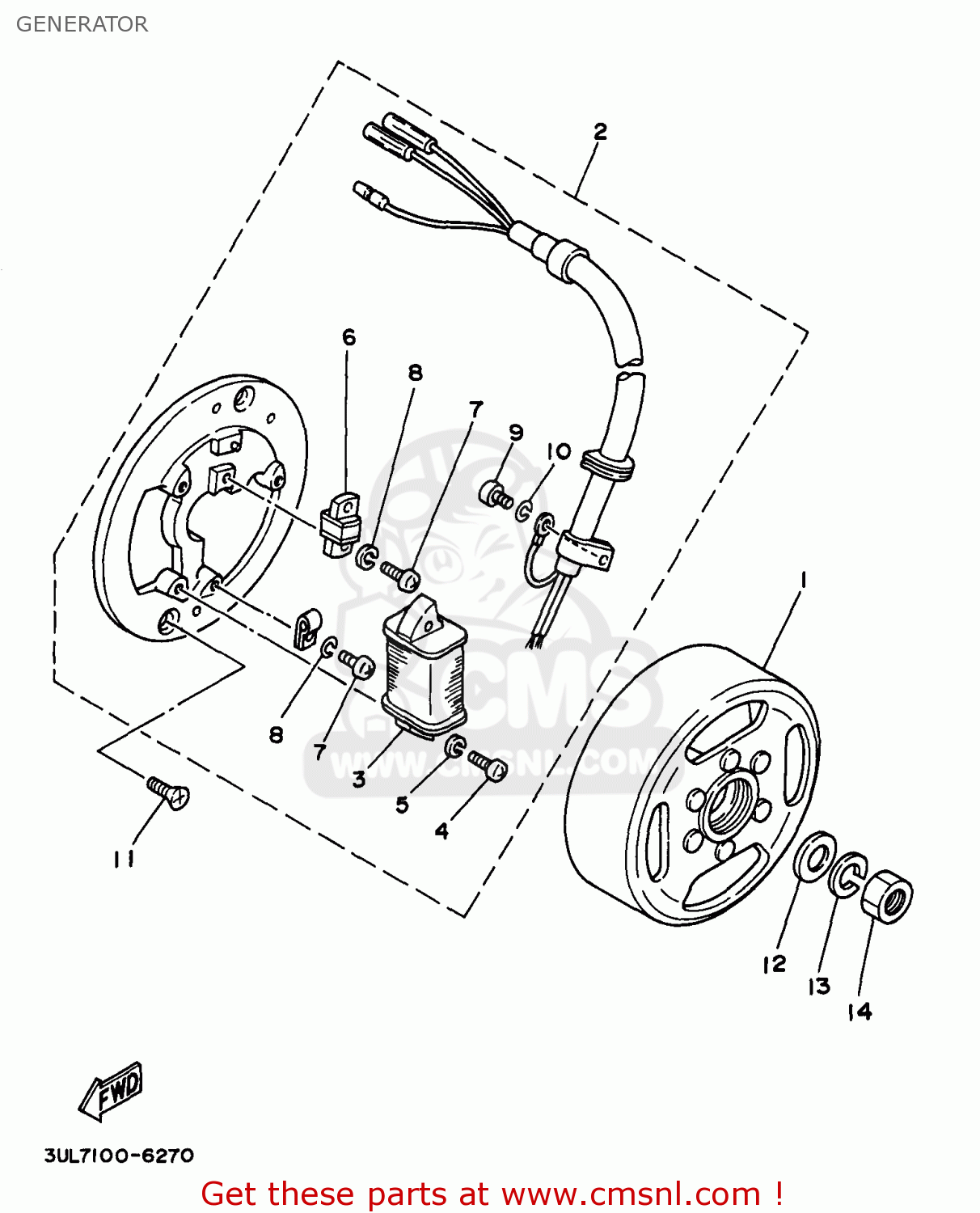 Yamaha RT100 1997 (V) USA GENERATOR - buy original GENERATOR spares online