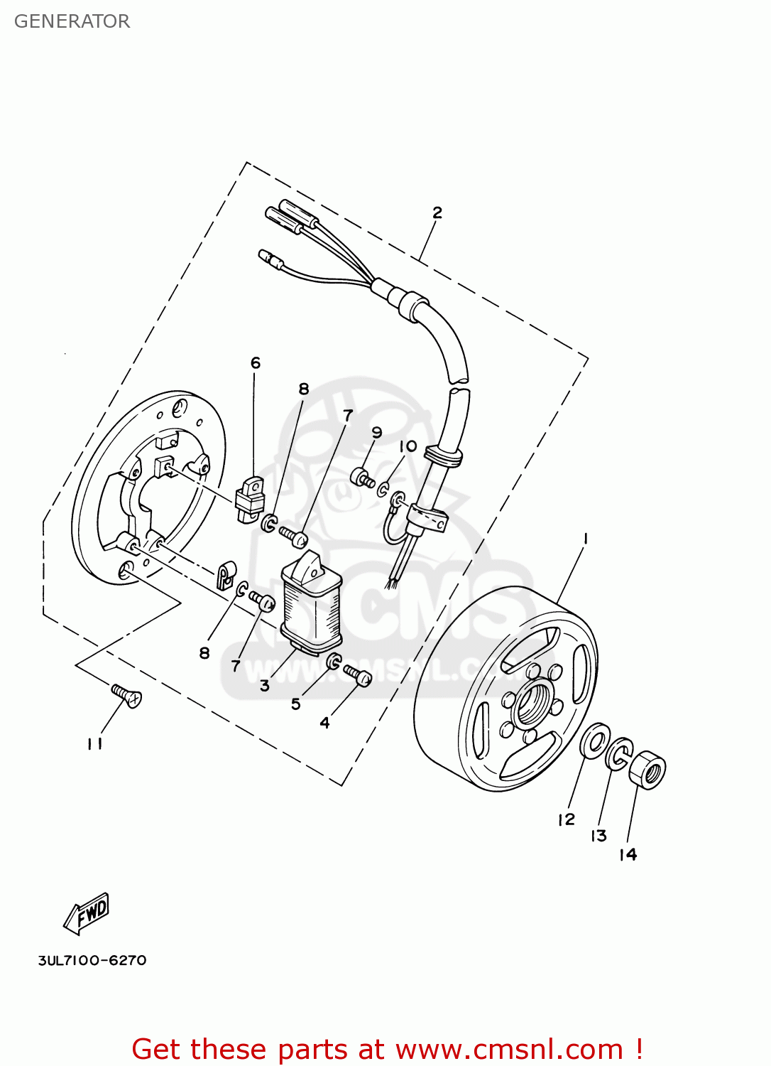 Yamaha RT100 2000 (Y) USA GENERATOR - buy original GENERATOR spares online