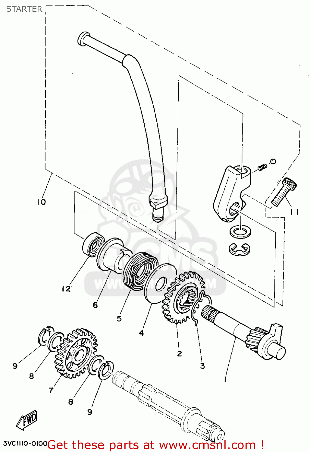 Yamaha RT180 1991 (M) USA STARTER - buy original STARTER spares online