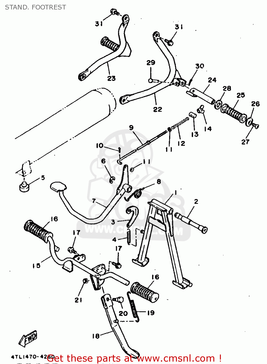 Yamaha RX100 1996 36L EUROPE 2636L-200E1 STAND. FOOTREST - buy original ...