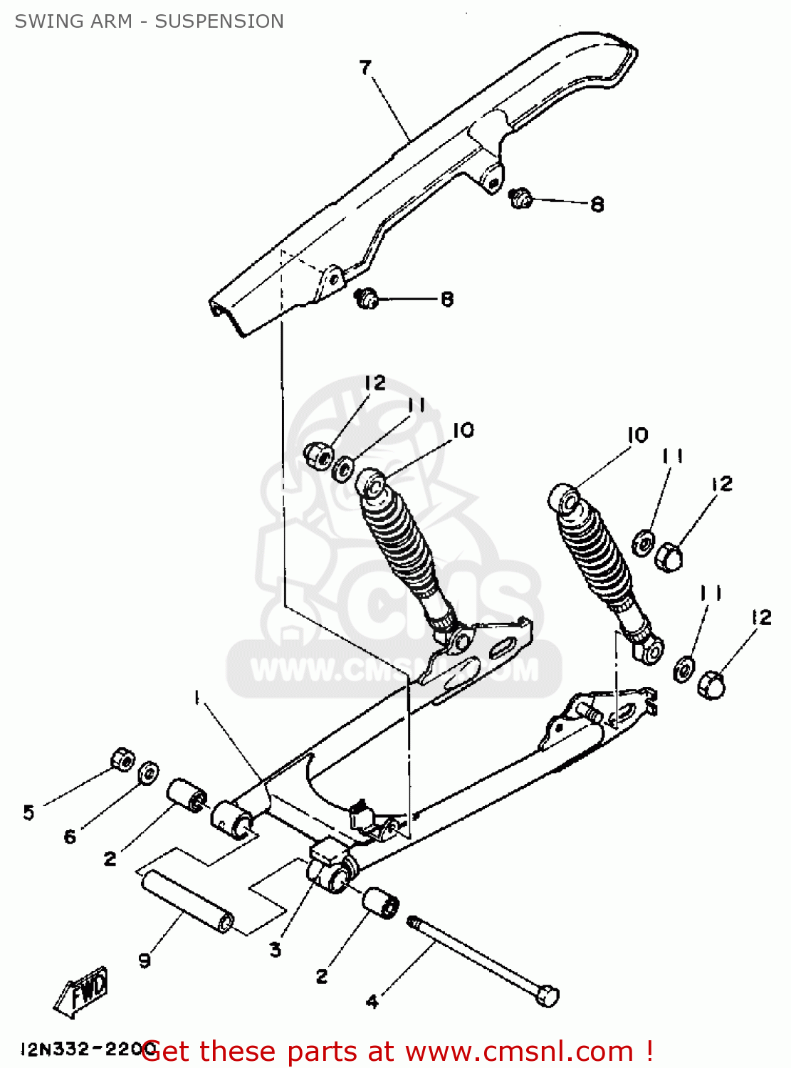 Yamaha RX50 50SPECIAL 1983 (D) USA SWING ARM - SUSPENSION - buy ...