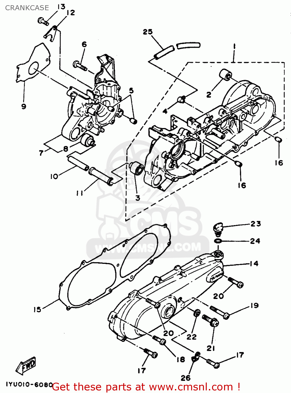 Yamaha SH50E 1993 CANADA CRANKCASE - buy original CRANKCASE spares online