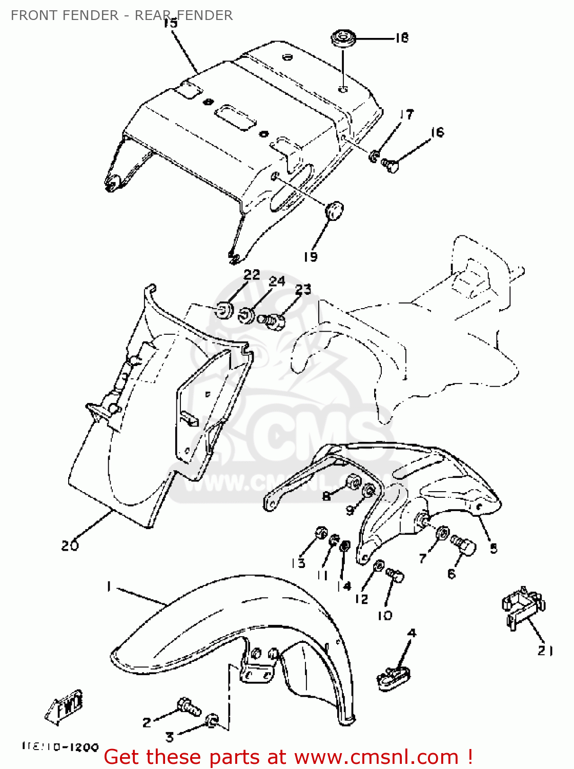 Yamaha SR185 1982 (C) USA FRONT FENDER - REAR FENDER - buy original FRONT FENDER - REAR FENDER ...