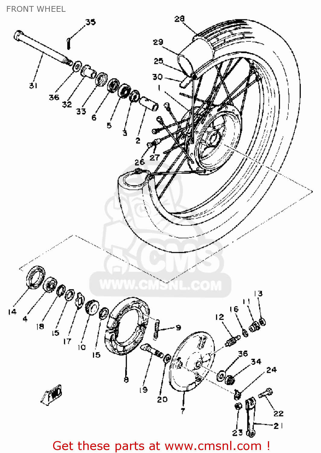 Yamaha SR250 1980 EXCITER1 USA FRONT WHEEL - buy original FRONT WHEEL ...