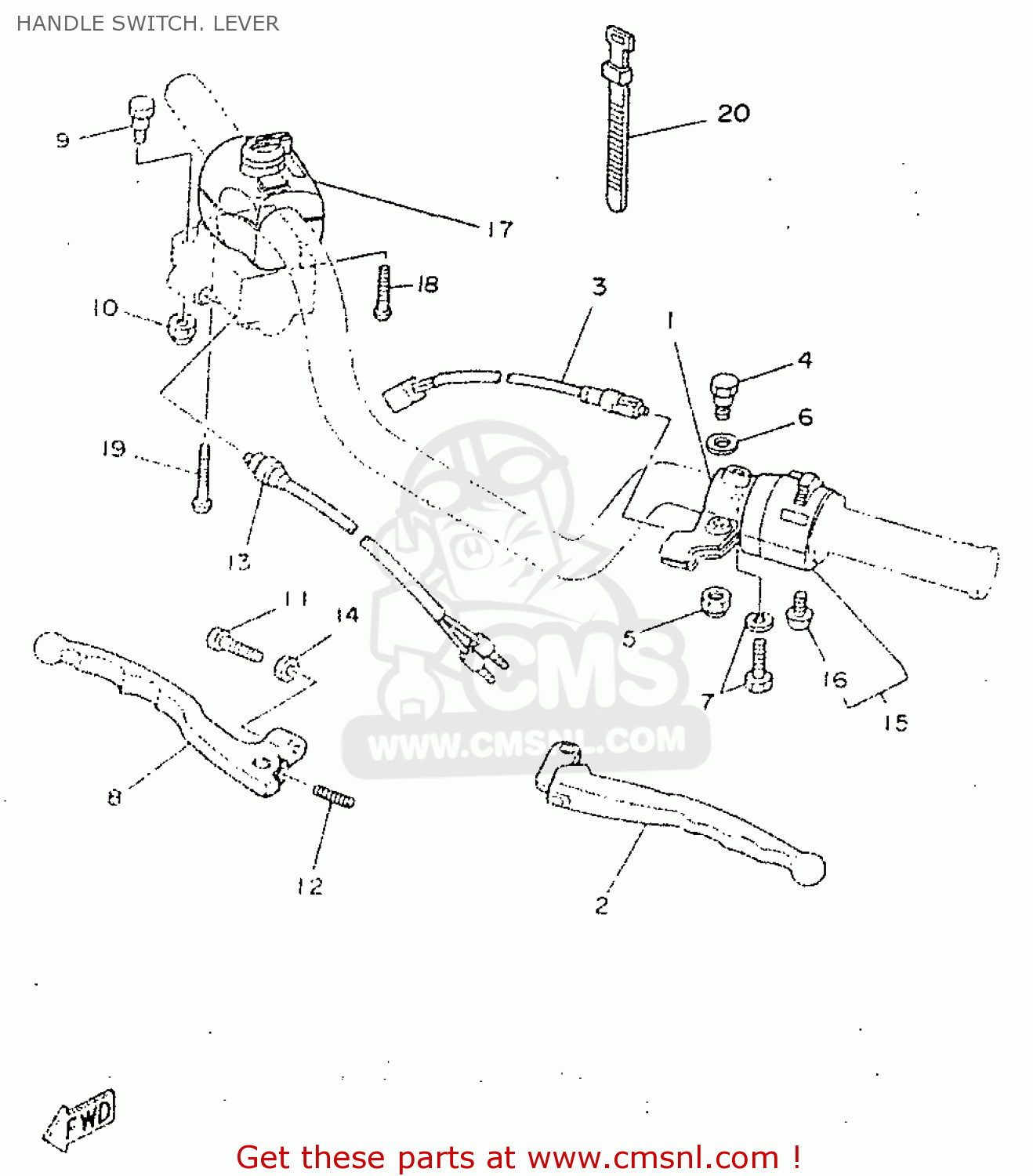 Yamaha SR250 1996 21L2 DENMARK 2821L-300E1 HANDLE SWITCH. LEVER - buy ...