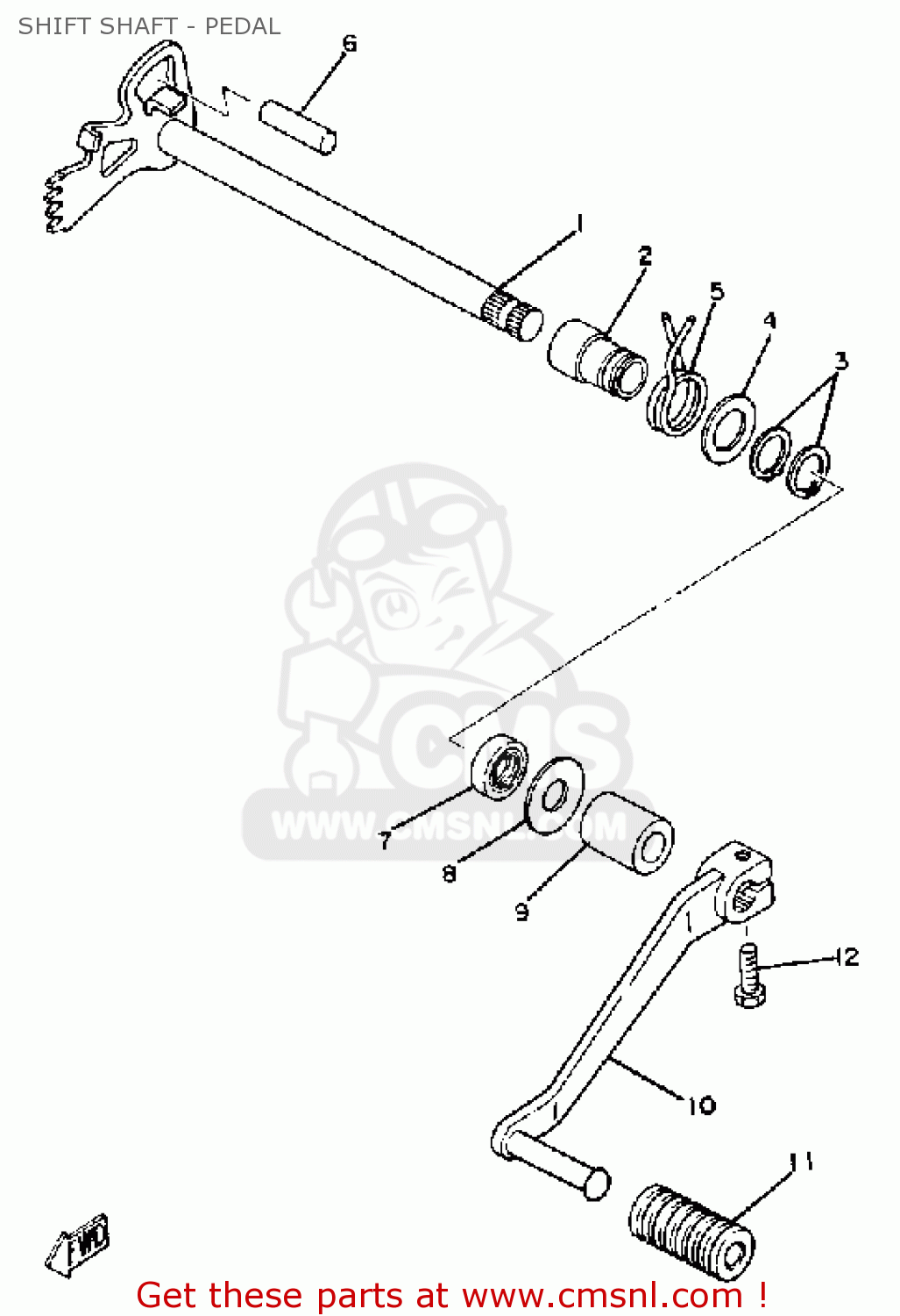 Yamaha SR250 EXCITER1 1982 (C) USA SHIFT SHAFT - PEDAL - buy original ...
