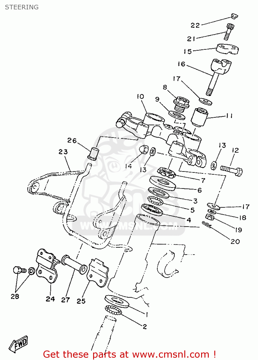 Yamaha SR250SP 1996 3TH5 SPAIN 263TH-352S1 STEERING - buy original ...
