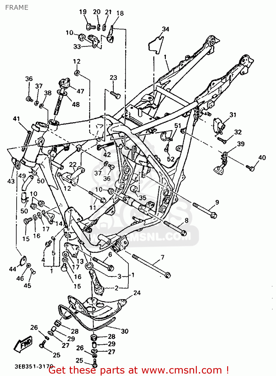 Yamaha SR500 1993 3EB5 EUROPE 233EB-300E1 FRAME - buy original FRAME ...