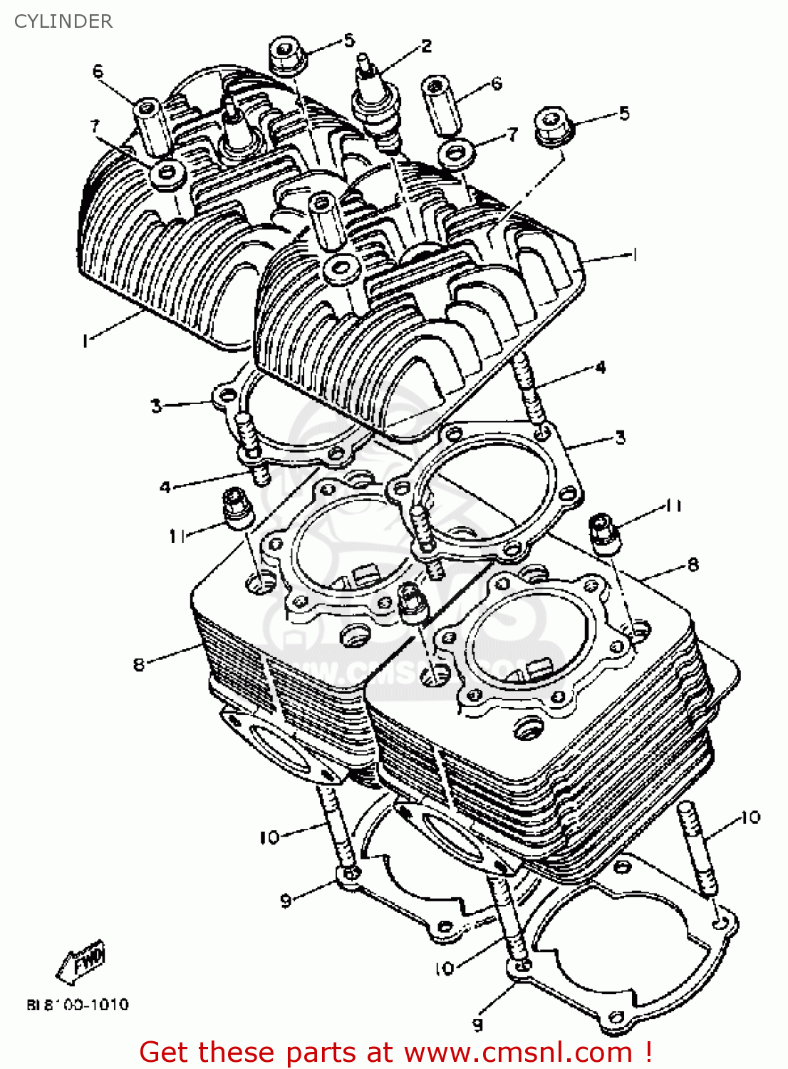 Yamaha SS440H 1984 CYLINDER - buy original CYLINDER spares online