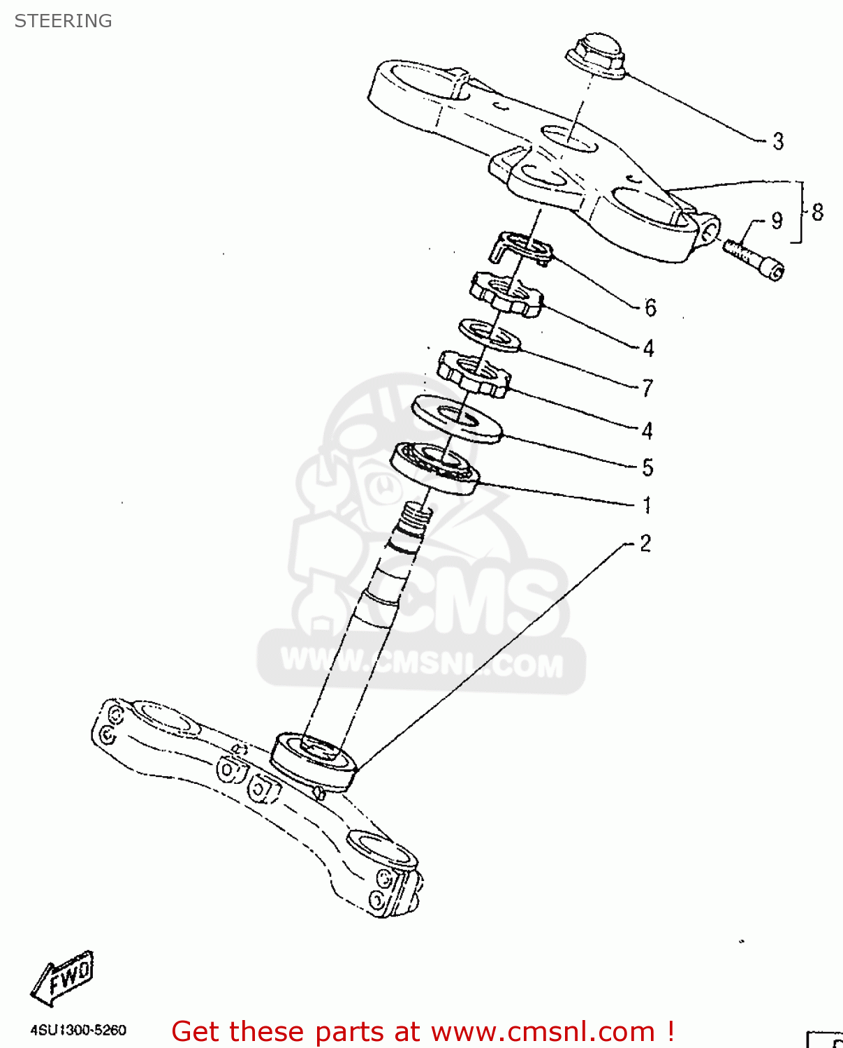 Yamaha SZR660 1995 4SU1 EUROPE 264SU-300E1 STEERING - buy original ...