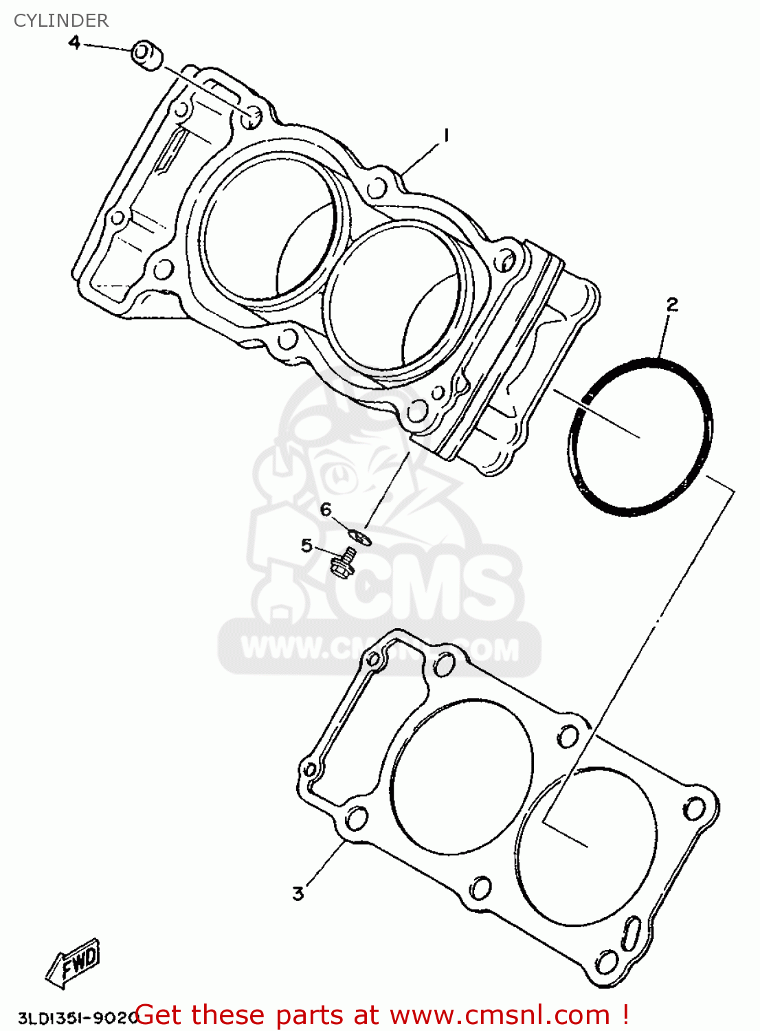 Yamaha TDM850 1991 3VD1 EUROPE 213VD-300E1 CYLINDER - buy original ...