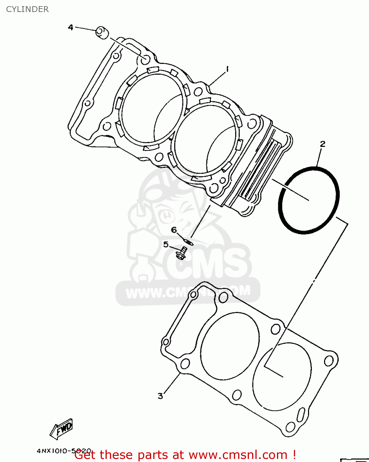 Yamaha TDM850 1996 4TX1 FRANCE 264TX-351F1 CYLINDER - buy original ...