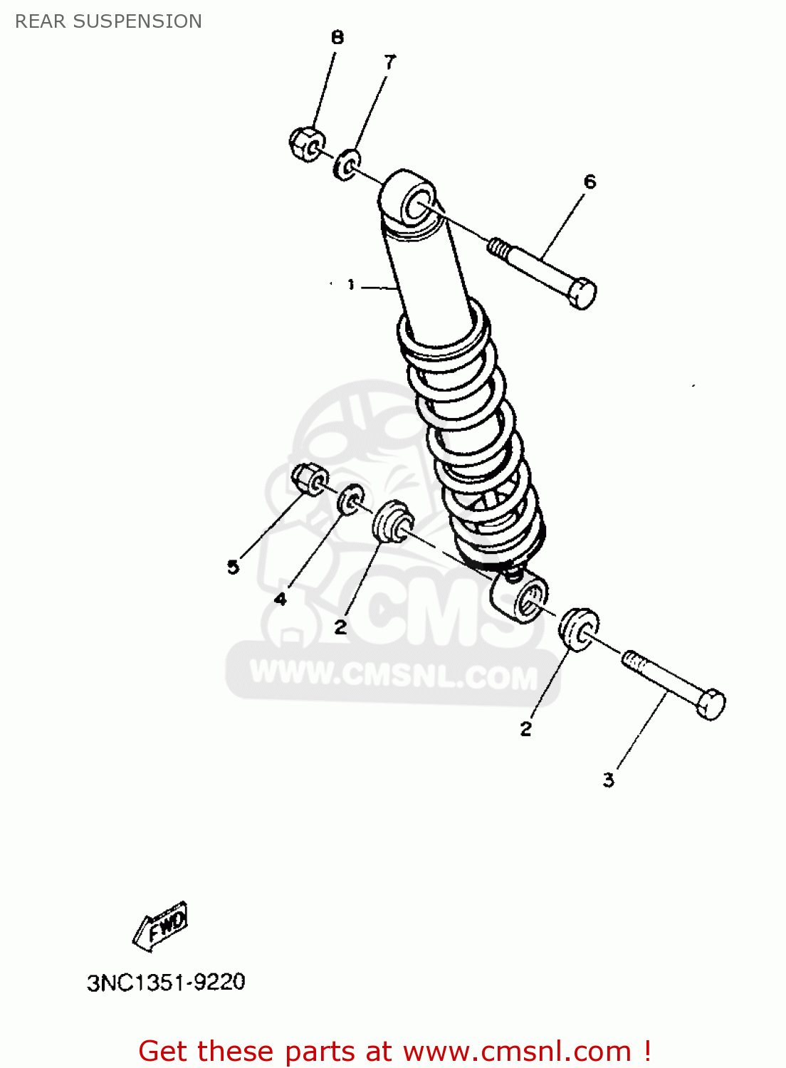 Yamaha TDR125 1991 3SH1 EUROPE 293SH-300E3 REAR SUSPENSION - buy ...