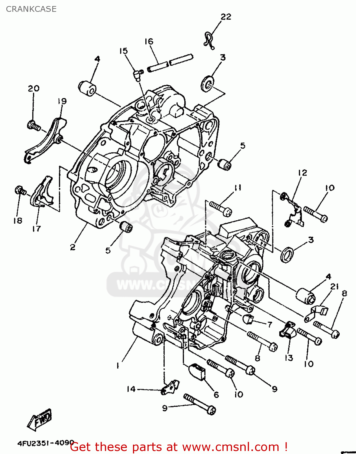 Yamaha TDR125 1997 5AN1 GERMANY 275AN-332G2 CRANKCASE - buy original ...