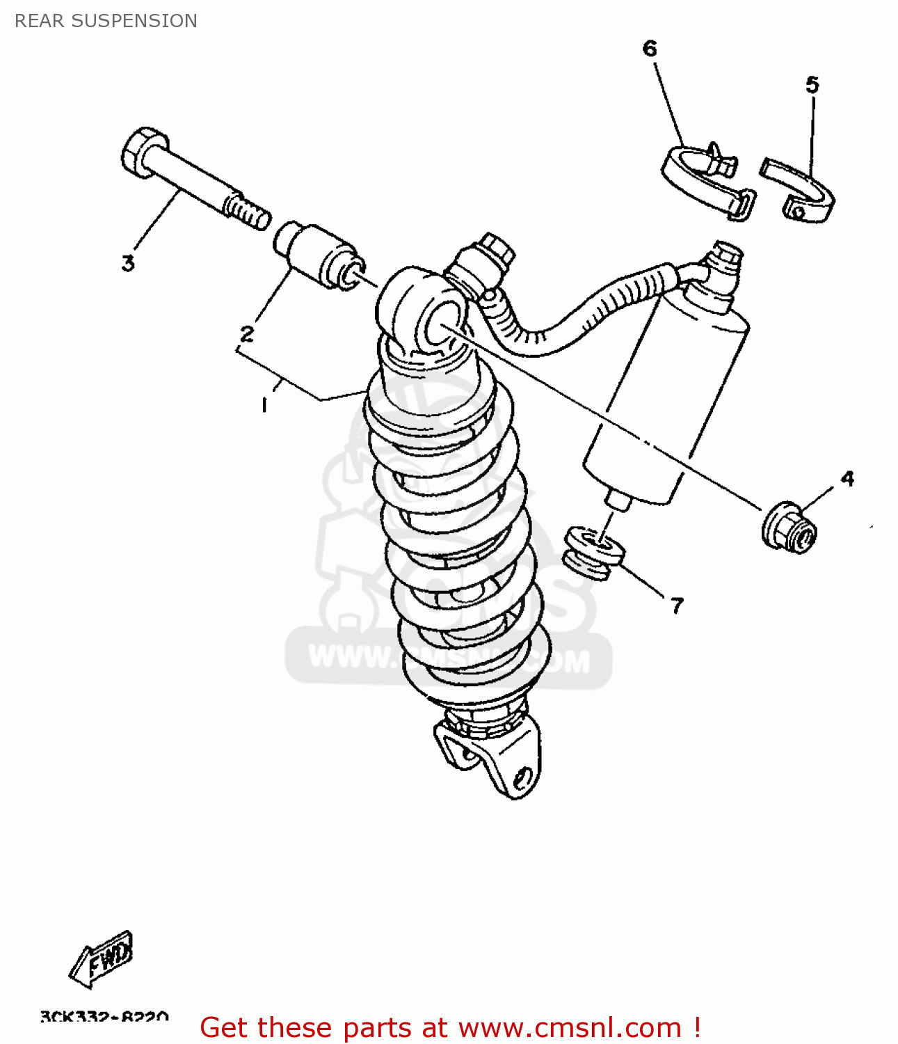 Yamaha TDR250 1988 3CK1 GERMANY 283CK-332G1 REAR SUSPENSION - buy ...