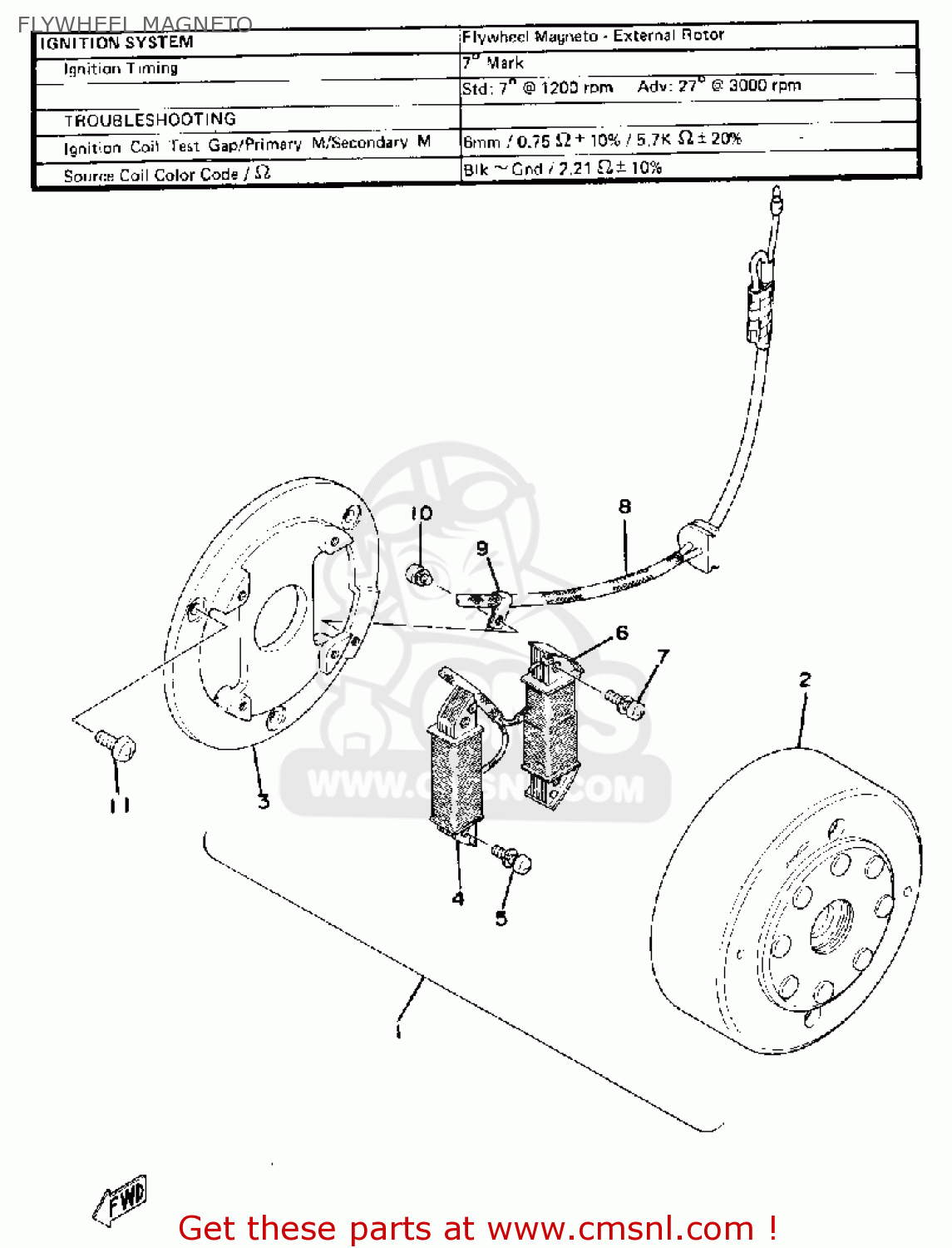 Yamaha TT500 OFFROAD 1979 USA CANADA FLYWHEEL MAGNETO - buy original ...