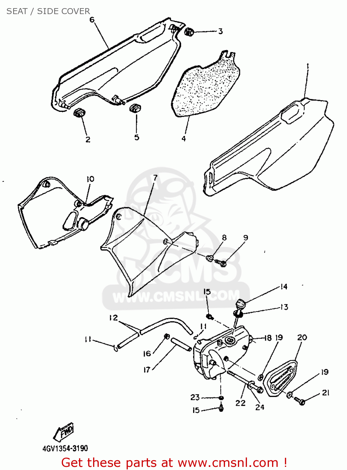 Yamaha TT600E 1996 4GV4 ITALY 264GV-300E2 SEAT / SIDE COVER - buy ...