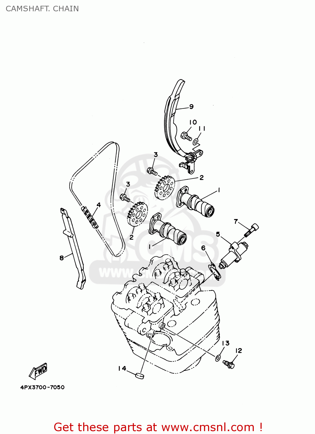 Yamaha TTR250 TTR250C 2003 (3) USA CALIFORNIA CAMSHAFT. CHAIN - buy ...