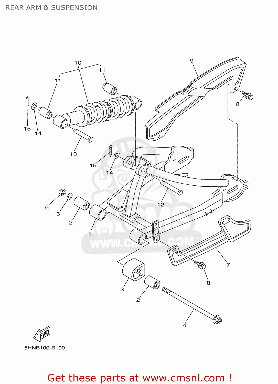 Yamaha TTR90E 2004 5HNM PORTUGAL 1C5HN-100EB REAR ARM & SUSPENSION ...