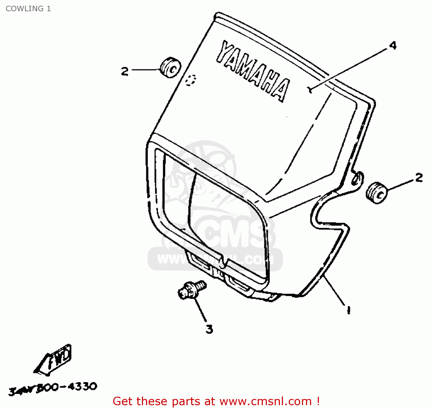Yamaha TW200 TRAILWAY 1987 (H) USA COWLING 1 - buy original COWLING 1 ...
