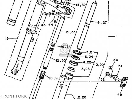 Yamaha TW200 TRAILWAY 1987 (H) USA parts lists and schematics