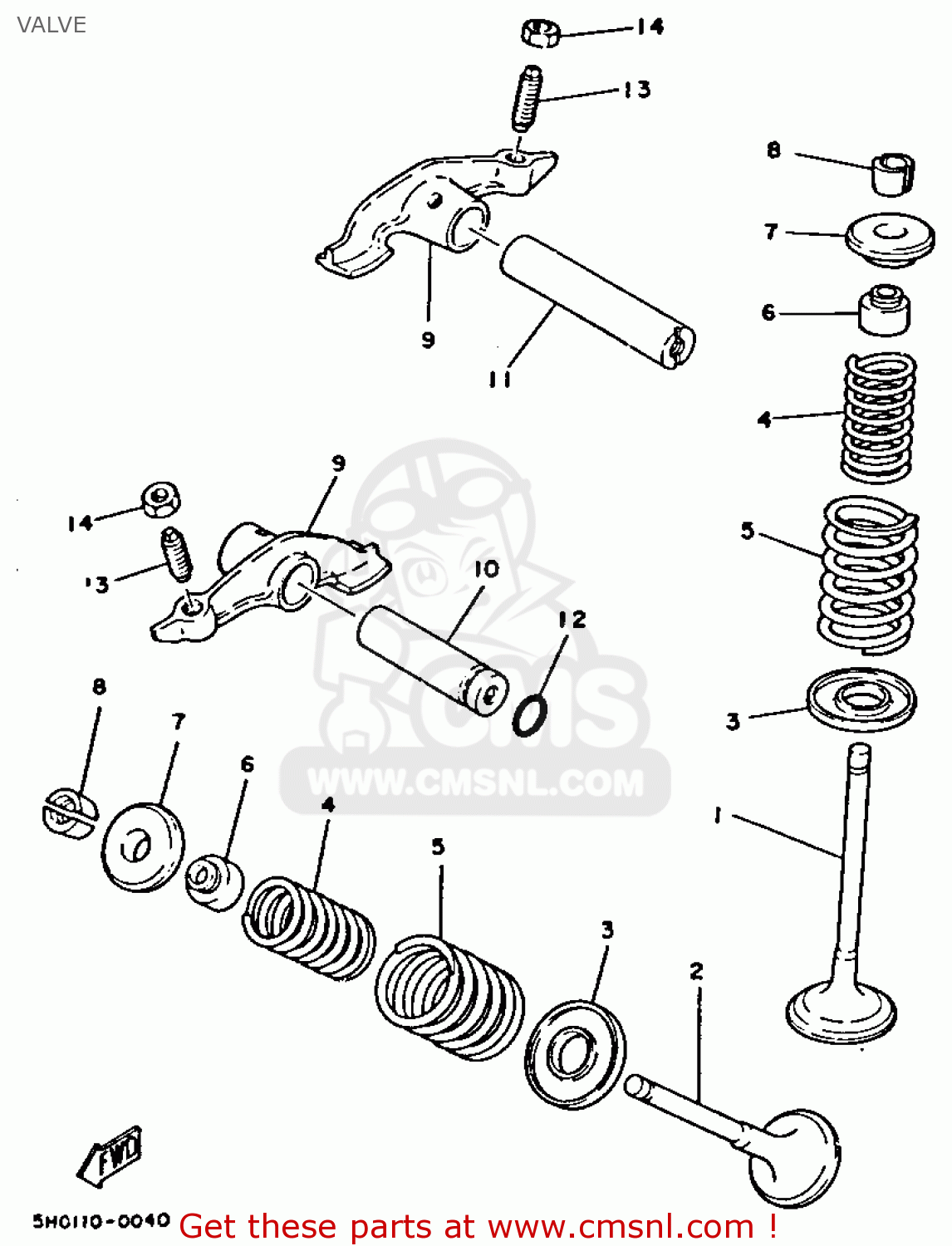Yamaha TW200 TRAILWAY 1987 (H) USA VALVE - buy original VALVE spares online
