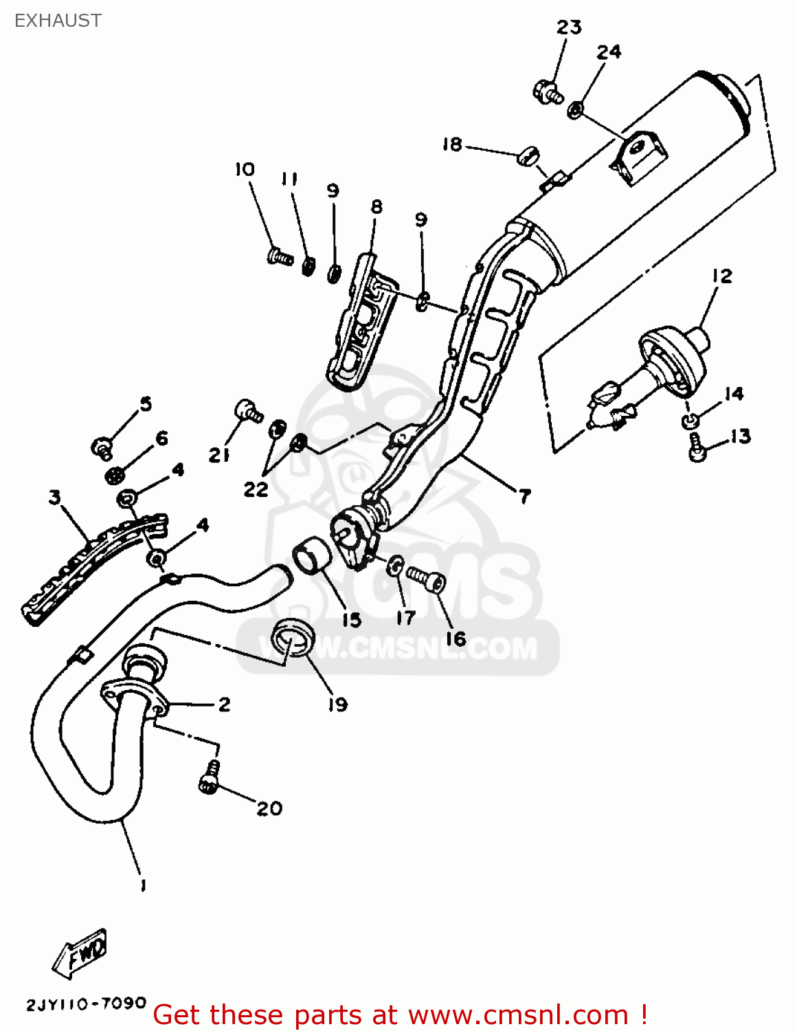 Yamaha TW200 TRAILWAY 1988 (J) USA EXHAUST - buy original EXHAUST ...