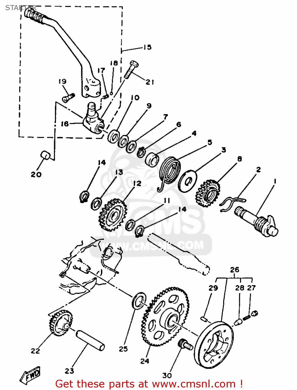 Yamaha TW200 TRAILWAY 1988 (J) USA STARTER - buy original STARTER ...