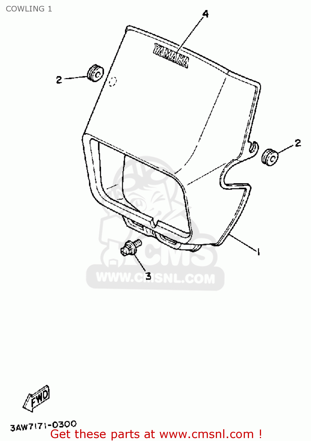 Yamaha TW200 TRAILWAY 1992 (N) USA COWLING 1 - buy original COWLING 1 ...