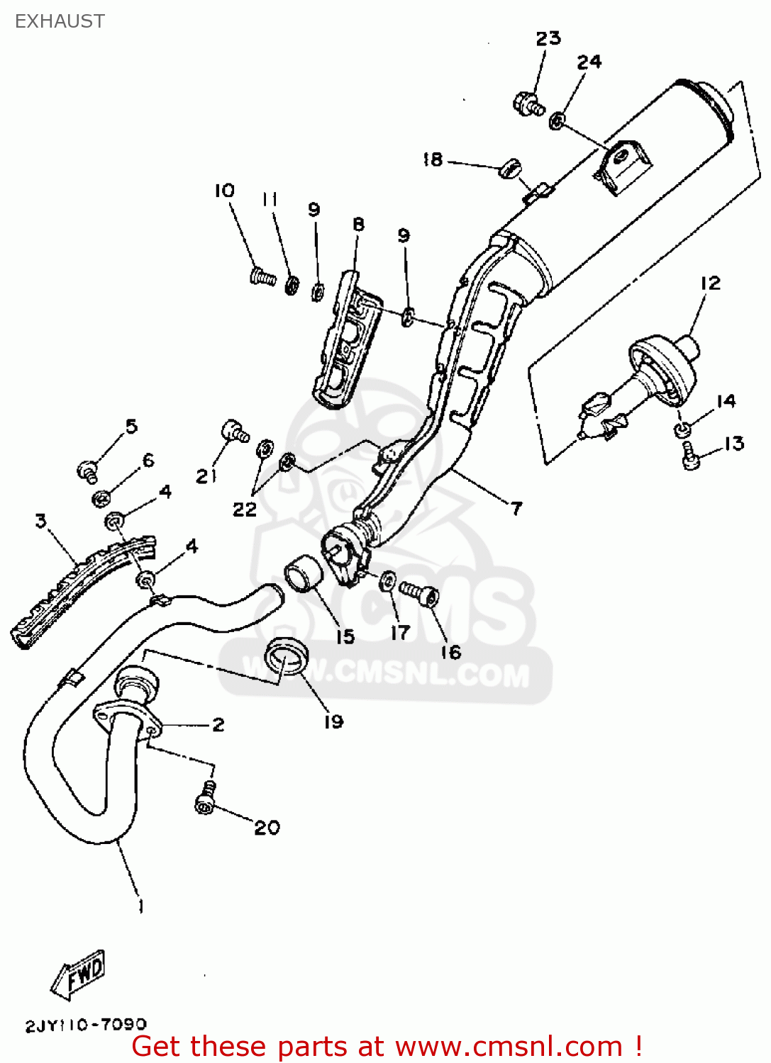 Yamaha TW200 TRAILWAY 1992 (N) USA EXHAUST - buy original EXHAUST ...