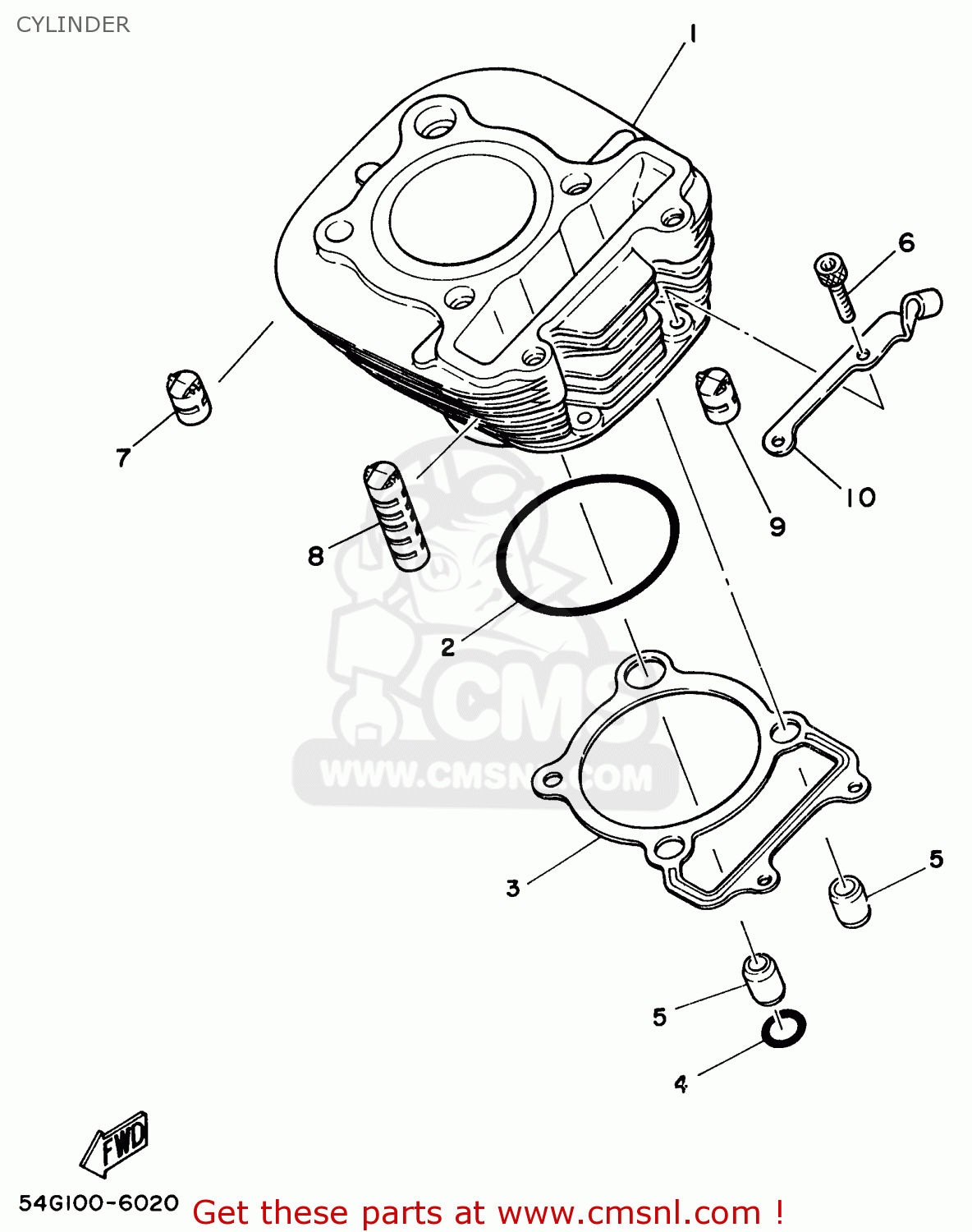 Yamaha TW200 TRAILWAY 1996 (T) USA CYLINDER - buy original CYLINDER ...