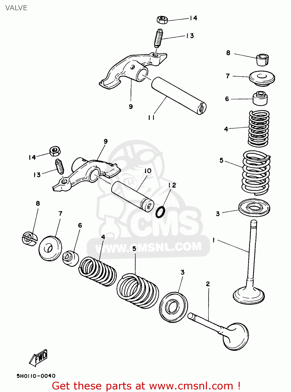 Yamaha TW200 TRAILWAY 1997 (V) USA VALVE - buy original VALVE spares online