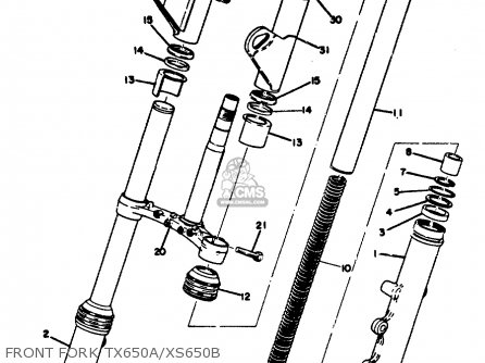 Yamaha TX650 1974 1975 1976 USA parts lists and schematics