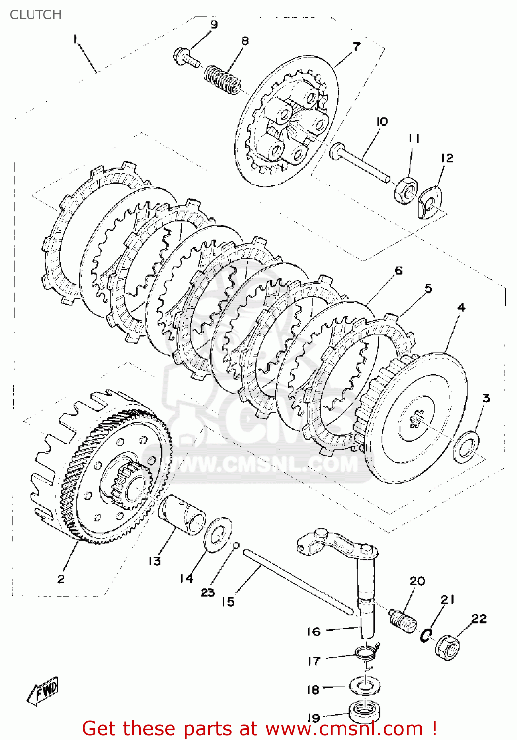 Yamaha TY175 1976 USA CLUTCH - buy original CLUTCH spares online