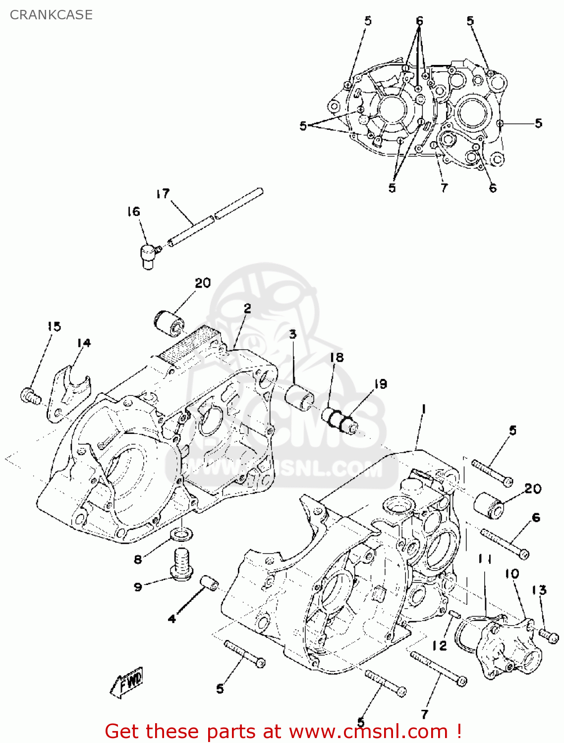 Yamaha TY175 1976 USA CRANKCASE - buy original CRANKCASE spares online