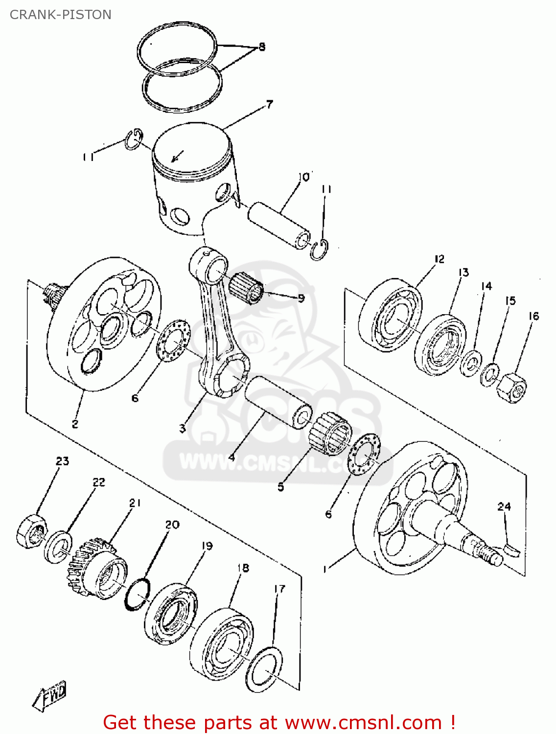Yamaha Yamaha TY250 1974 USA parts lists and schematics