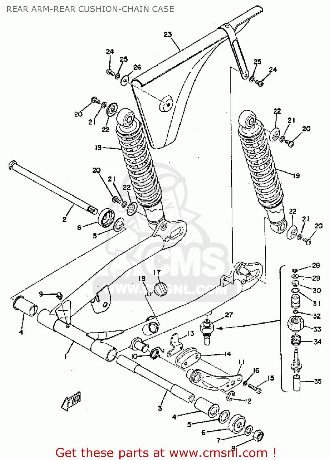 Yamaha Yamaha TY250 1974 USA parts lists and schematics