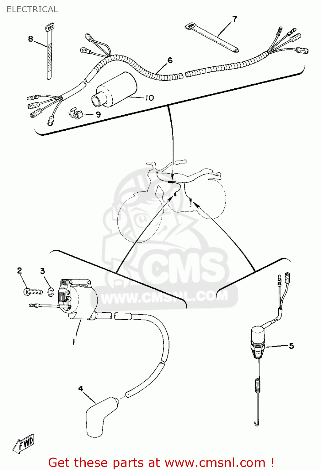Yamaha TY250 1976 USA ELECTRICAL - buy original ELECTRICAL spares online