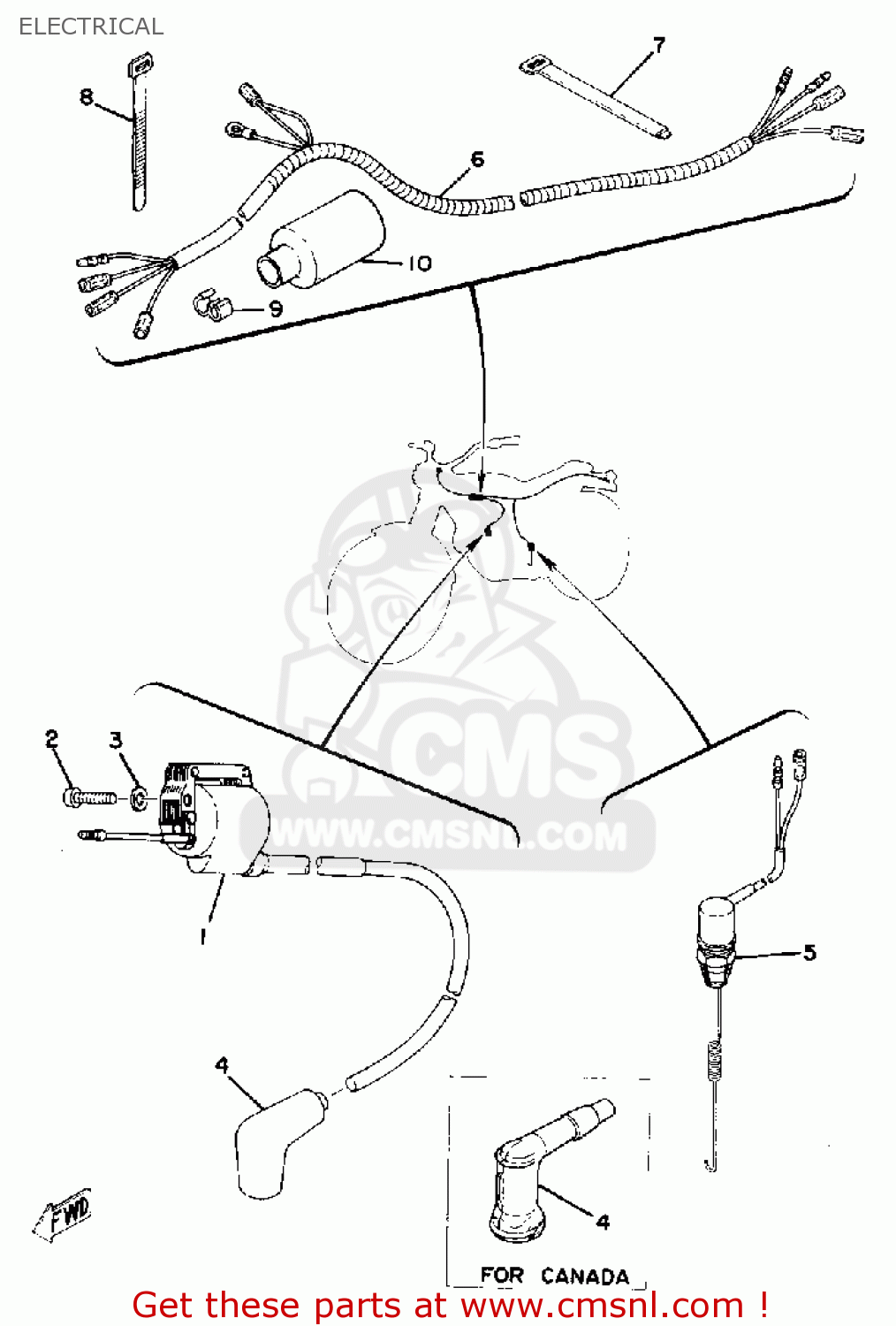 Yamaha TY250 1977 USA ELECTRICAL - buy original ELECTRICAL spares online