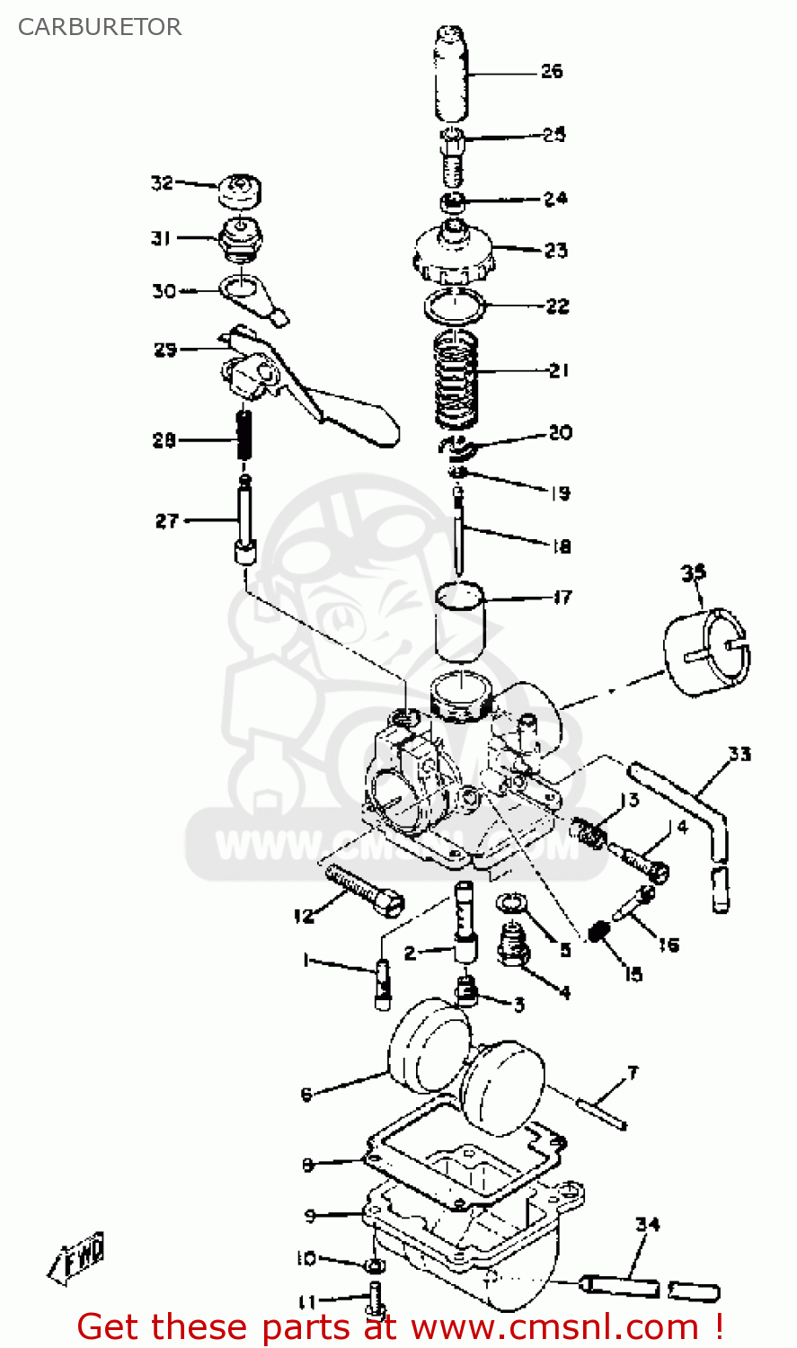 Yamaha TY80 1975 USA CARBURETOR - buy original CARBURETOR spares online