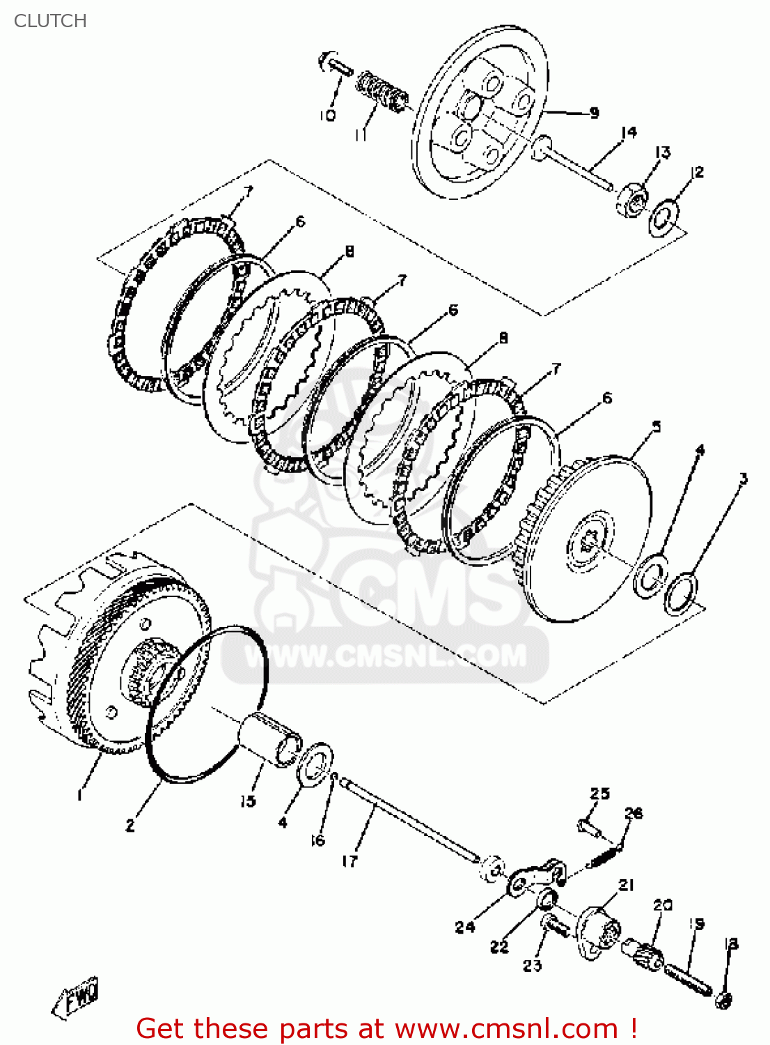Yamaha TY80 1975 USA CLUTCH - buy original CLUTCH spares online