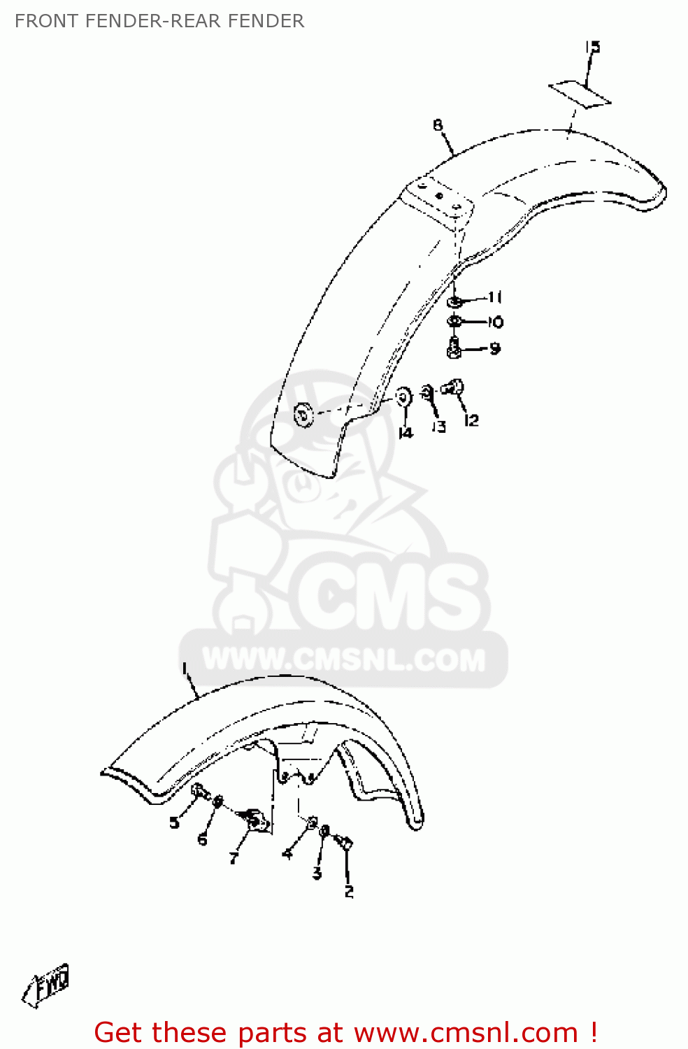 Yamaha TY80 1975 USA FRONT FENDER-REAR FENDER - buy original FRONT ...