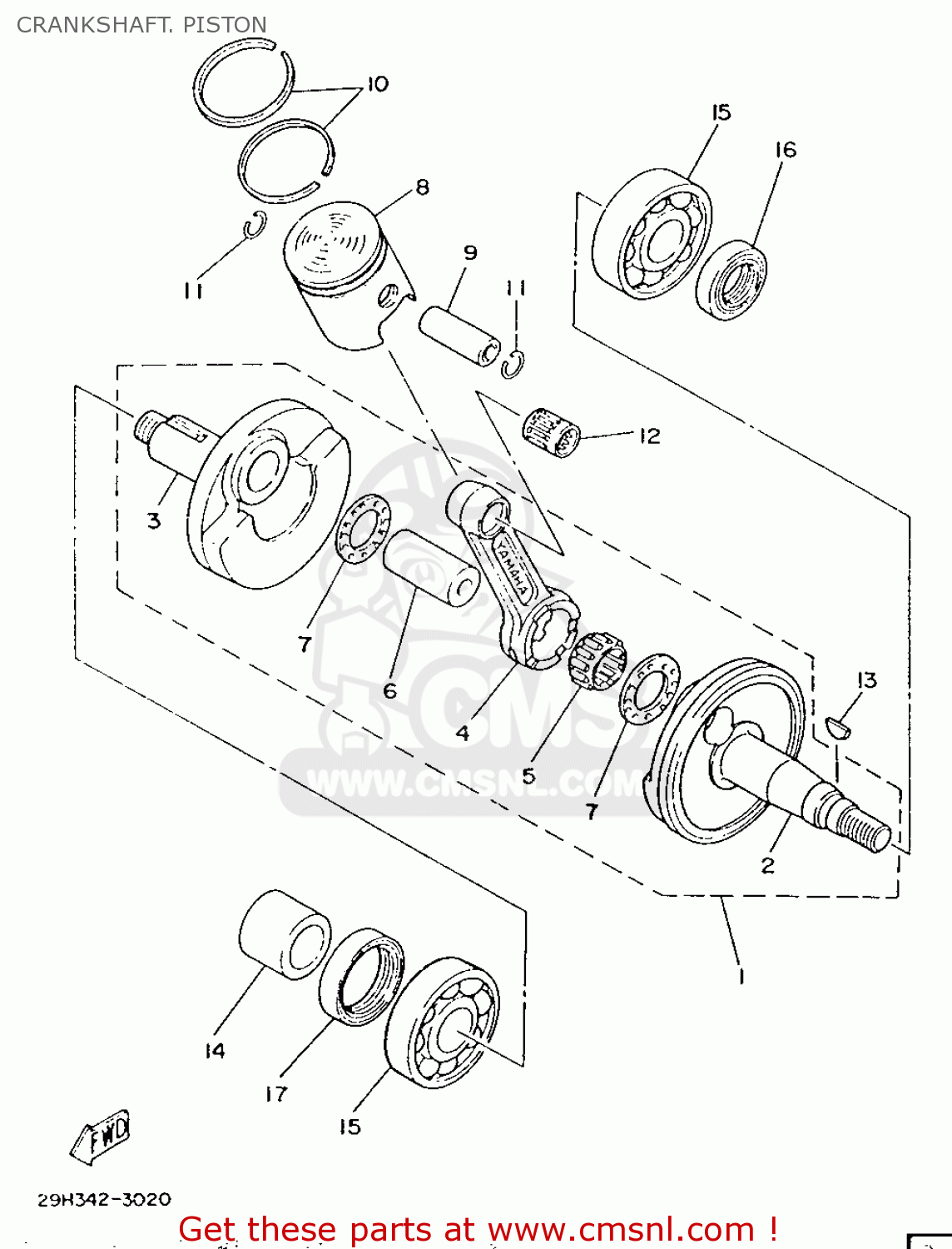 Yamaha TY80 1987 451 ENGLAND 27451-310E1 CRANKSHAFT. PISTON - buy ...